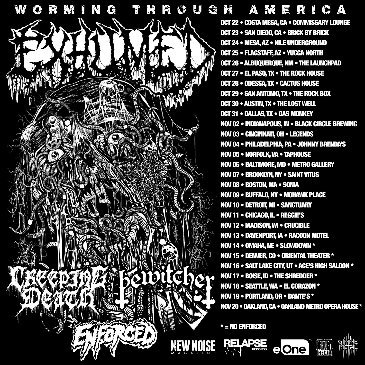 EXHUMED – Announce Worming Through America Fall Headline Tour – With ...