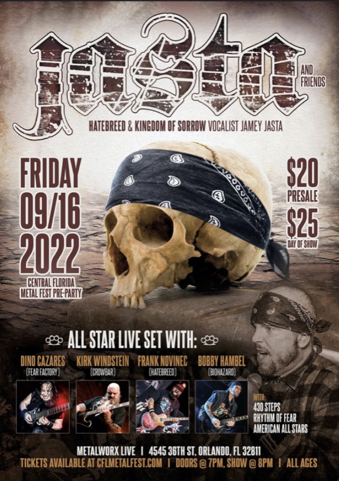 JASTA Jam In Orlando September 16th Adds Bobby Hambel From Biohazard ...