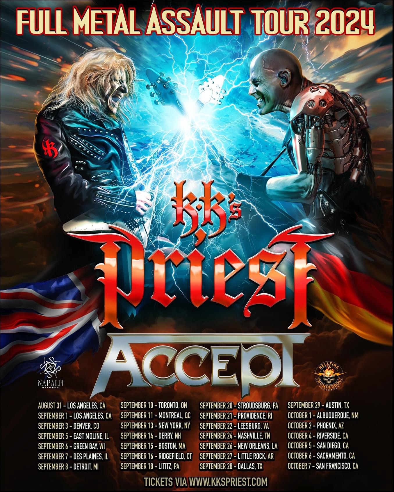KK’s PRIEST And ACCEPT – Announce Full Metal Assault Tour 2024 | North ...