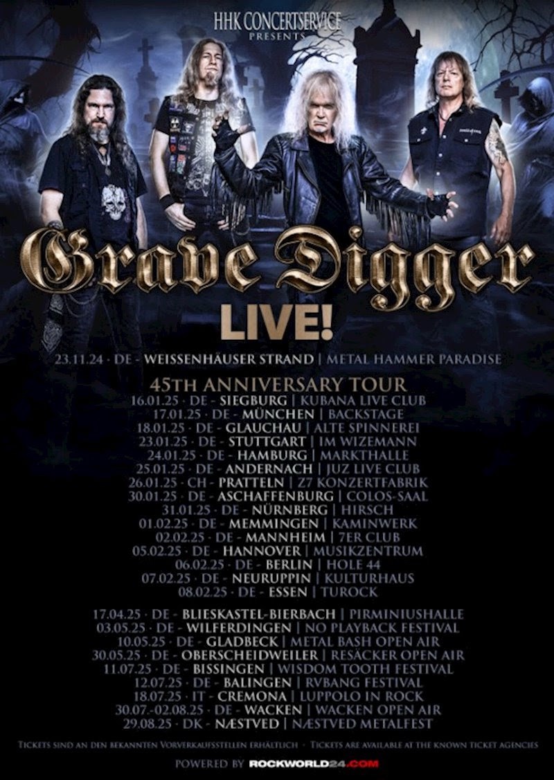 GRAVE DIGGER – 45th Anniversary Tour Europe | Dates, Cities & Venues ...