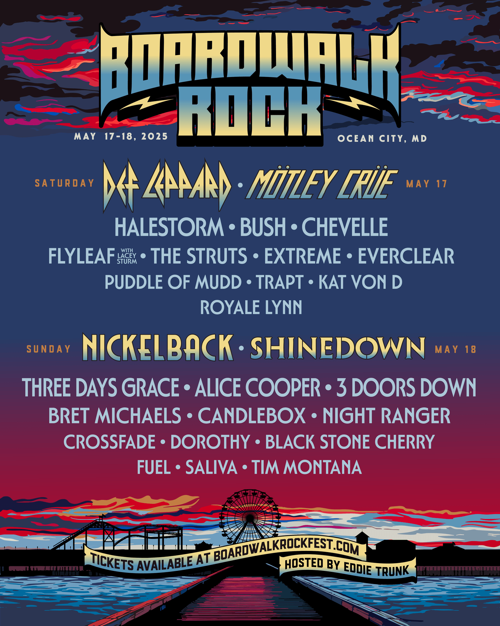 BOARDWALK ROCK FESTIVAL In Maryland – May 17-18, 2025 | Band Lineups ...