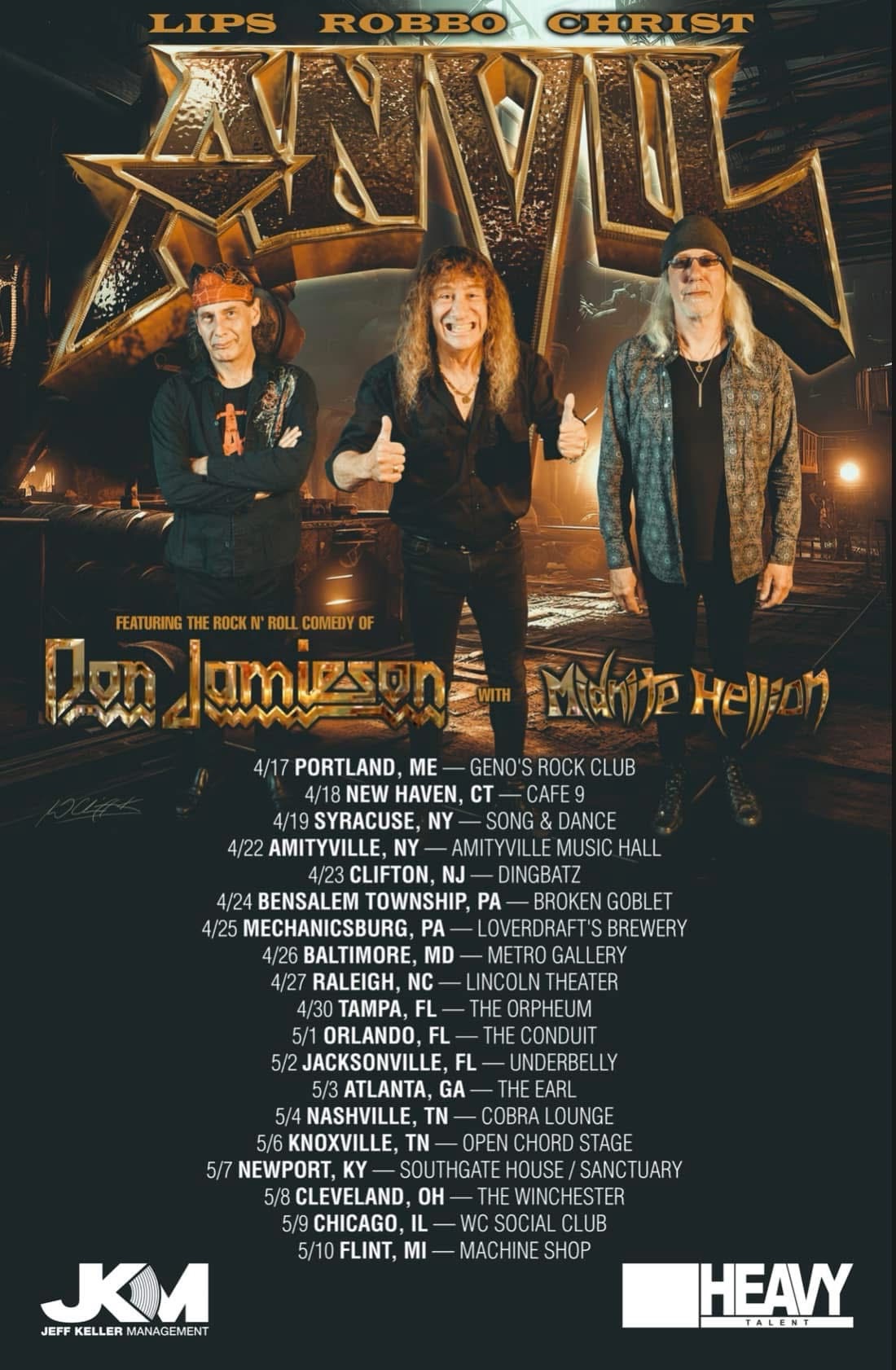 ANVIL USA East Coast 2025 Tour – Dates, Cities and Venues Listed ...