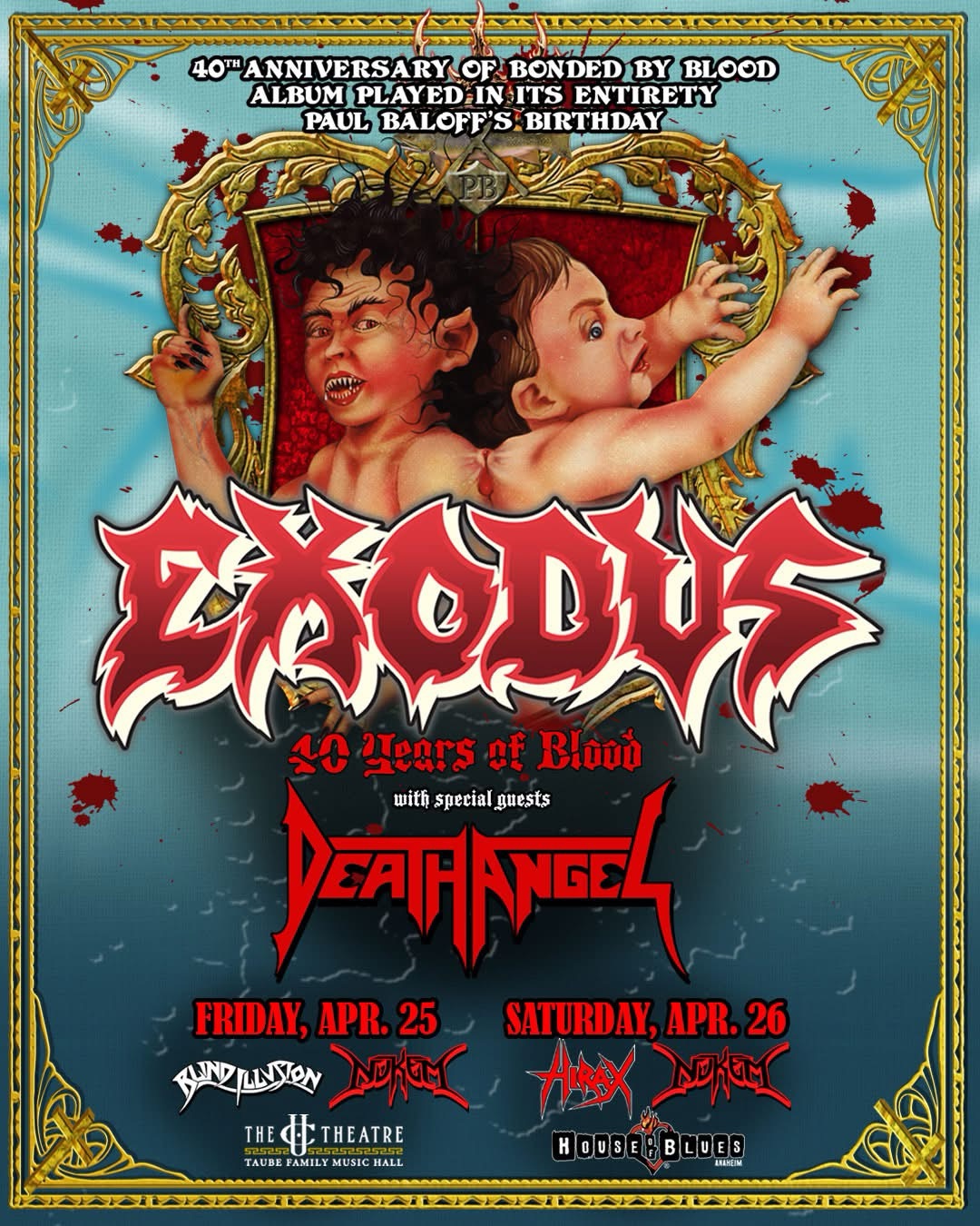 EXODUS – Announces 40th Anniversary Shows For Bonded By Blood | Metal ...