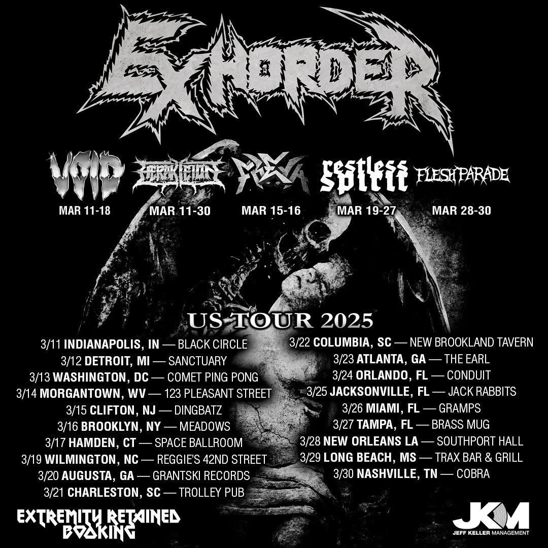EXHORDER – U.S. Tour 2025 | Dates, Cities & Venues Listed | Metal ...