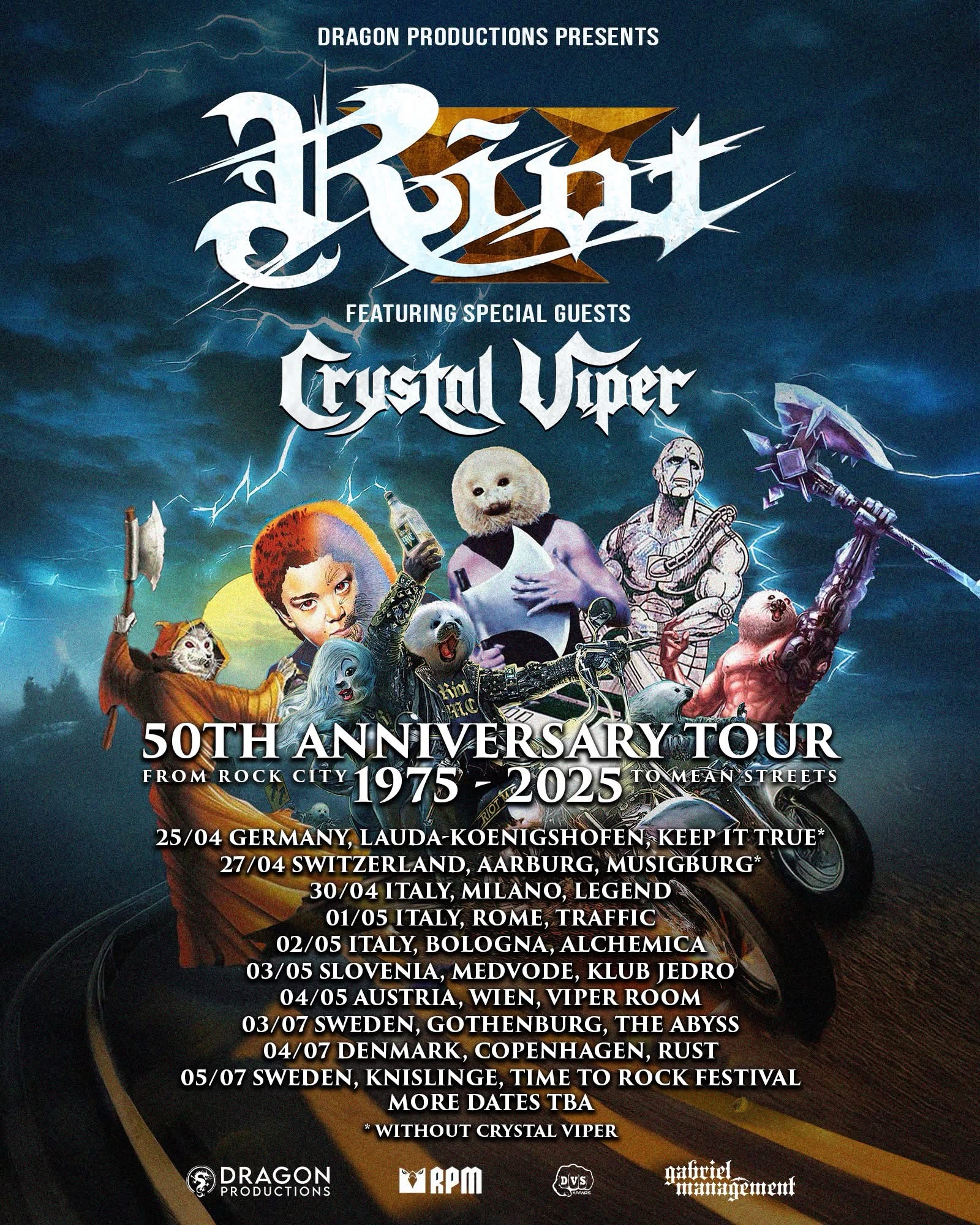 RIOT – 50th Anniversary Tour 1975 – 2025 With Special Guests Crystal ...