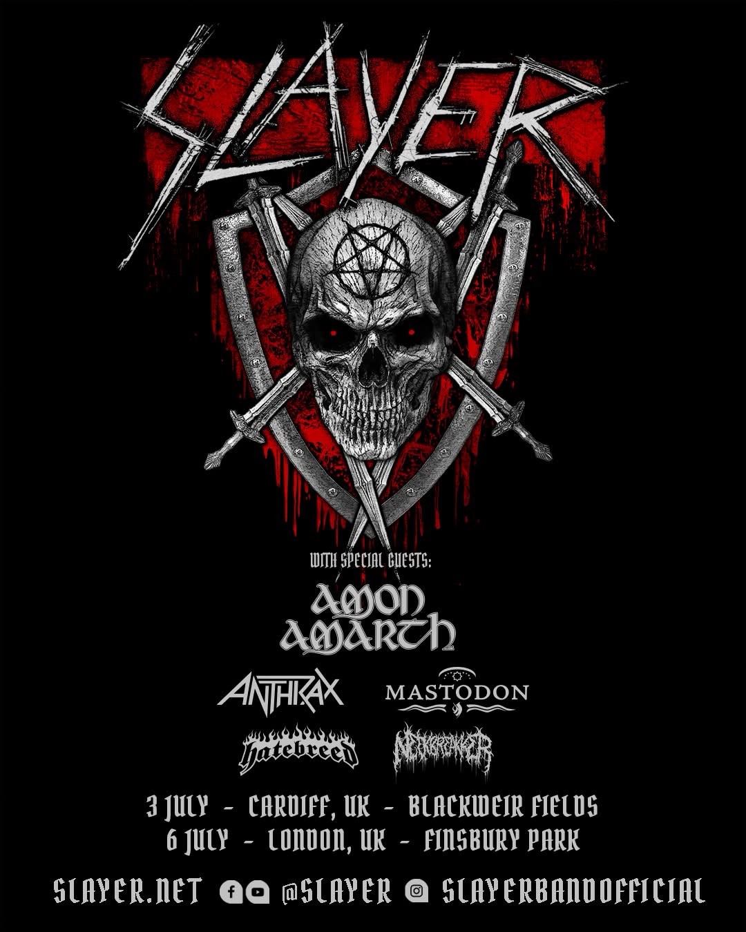 SLAYER – Announces U.K. Headline Shows For This July! | Metal Odyssey ...