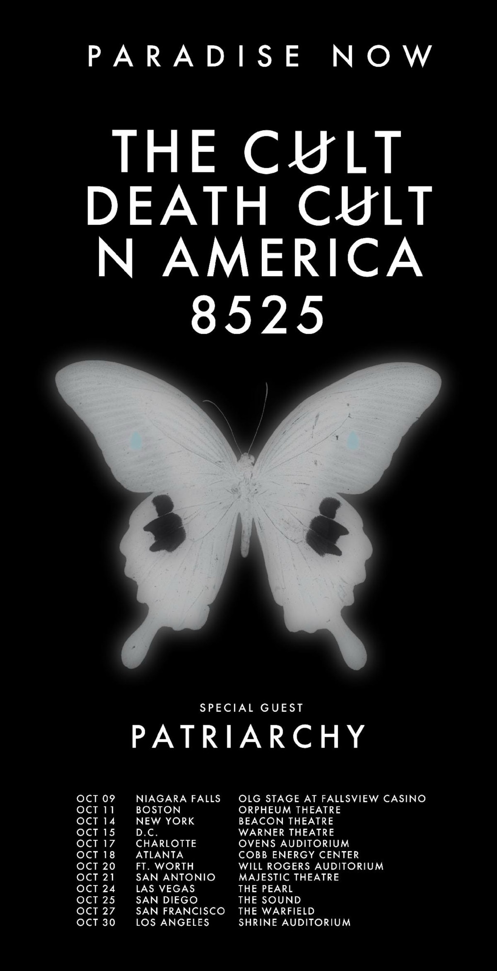 Death Cult. The Cult. North America Tour 8525 | 2025 Dates, Cities ...