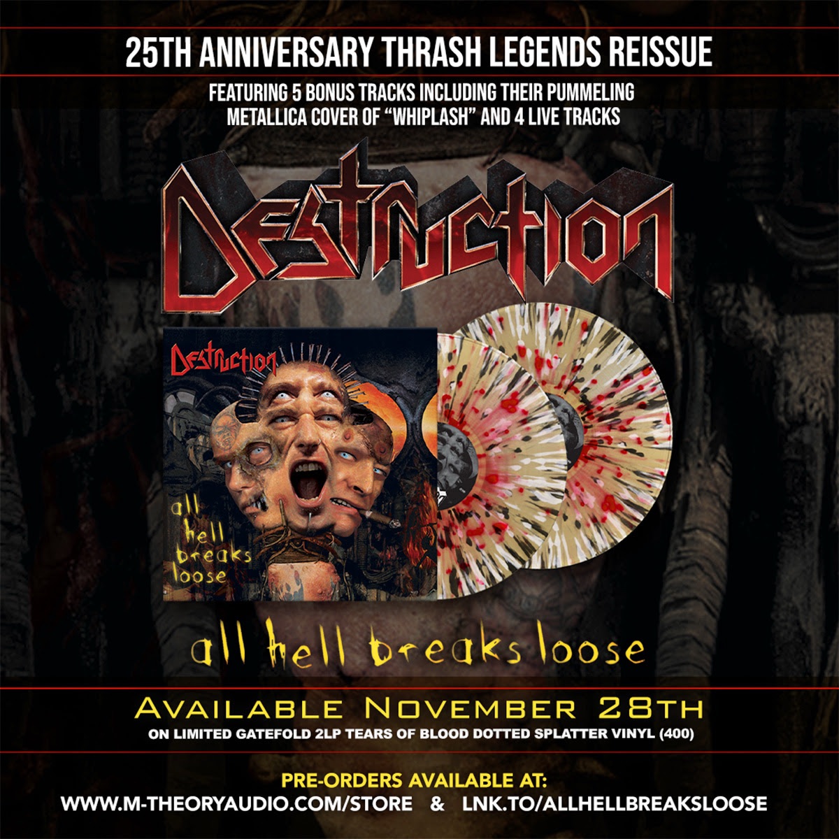 DESTRUCTION ‘All Hell Breaks Loose’ 25th Anniversary 2LP Gatefold Vinyl ...
