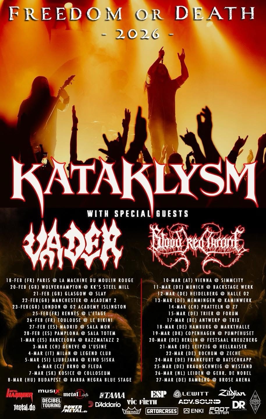 KATAKLYSM – Freedom Or Death 2026 Tour | With VADER & Blood Red Throne ...