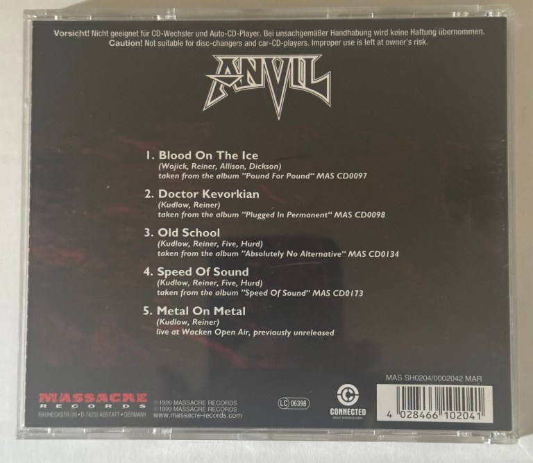 Metal Show & Tell: ANVIL – Massacre’s Classix Shape Edition CD #10 From ...