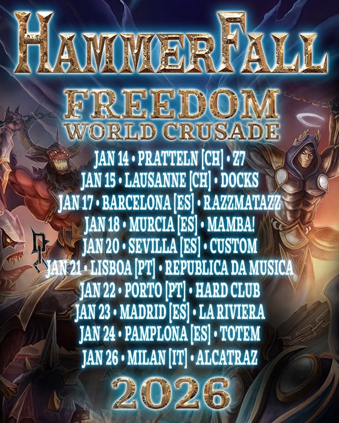 HammerFall – Freedom World Crusade – January 2026 Europe | Tour Dates ...