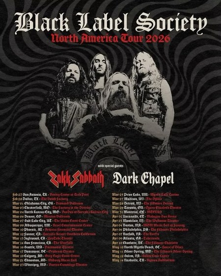 BLACK LABEL SOCIETY – 2026 North American Tour | Dates, Cities & Venues ...